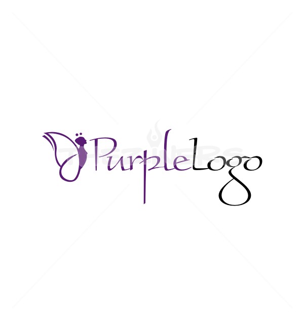 Purple Butterfly Spa Care Logo Design